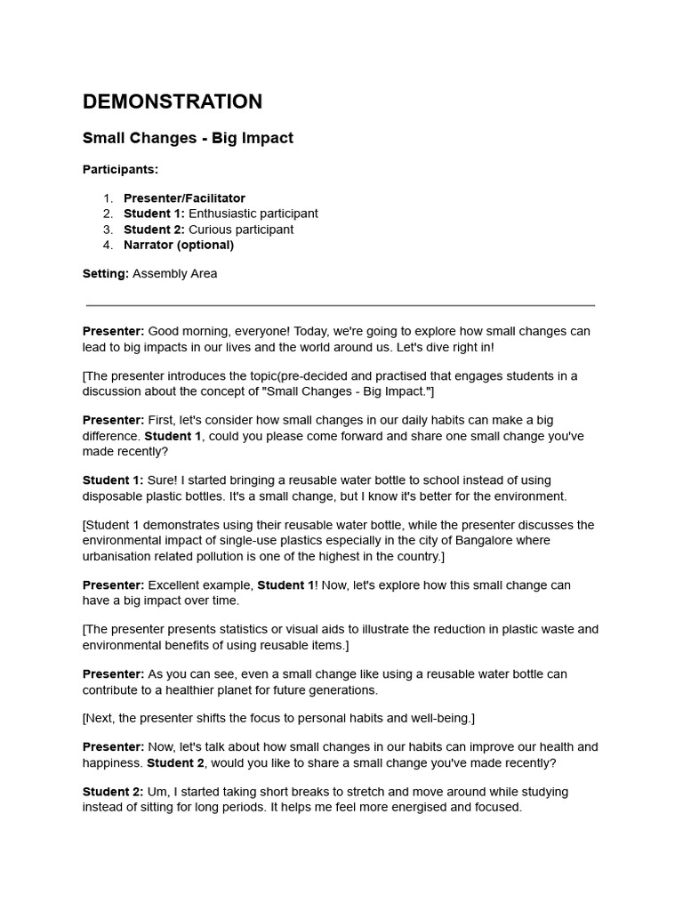 Small Changes for Big Impact | PDF | Natural Environment