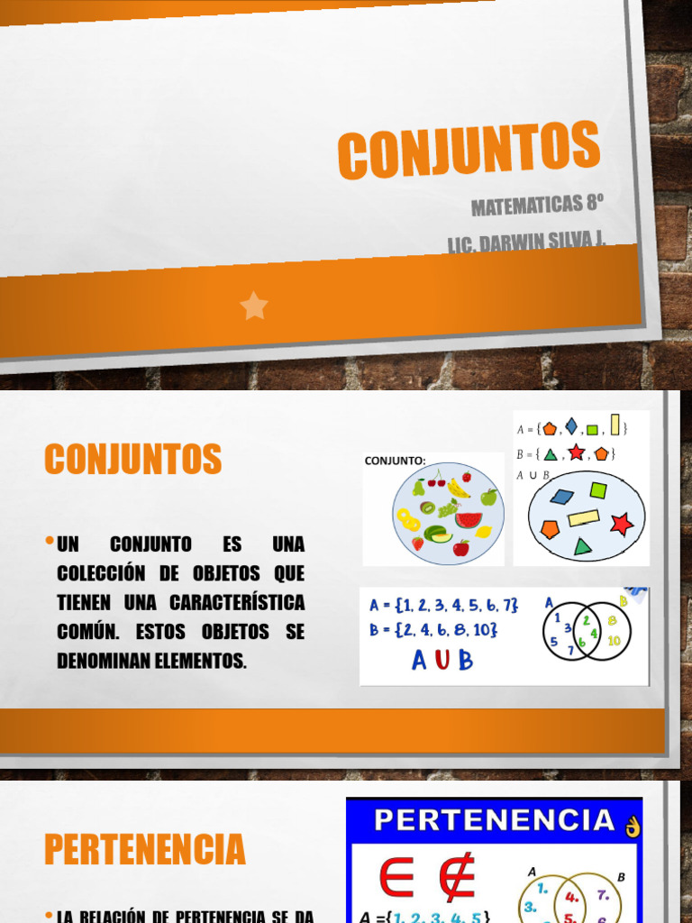 Conceptos Básicos de Conjuntos Matemáticos | PDF | Métodos y materiales ...