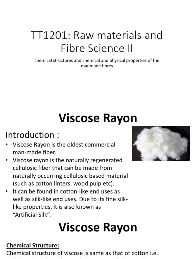 Lecture 3 II | PDF | Rayon | Textiles