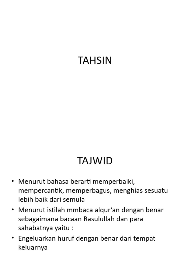 TAHSIN | PDF