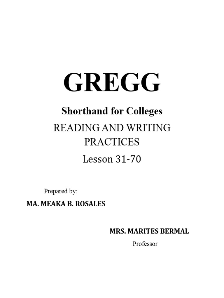 GREGG | PDF