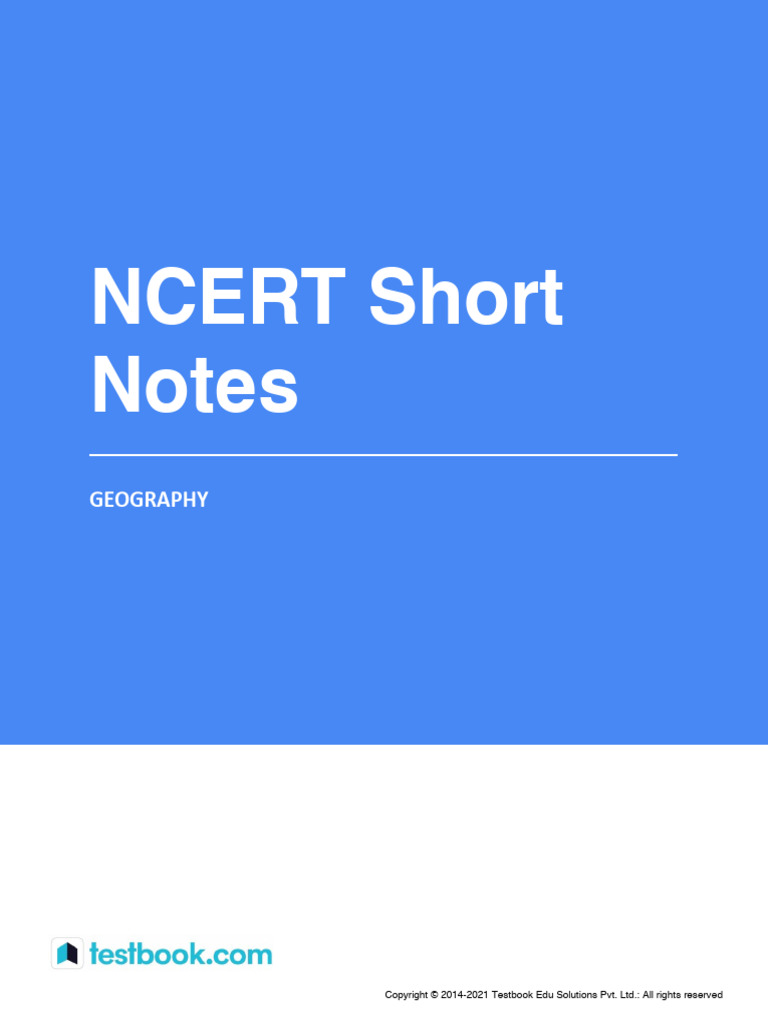 NCERT Short Notes - Geography | PDF | Atmosphere Of Earth | Sun