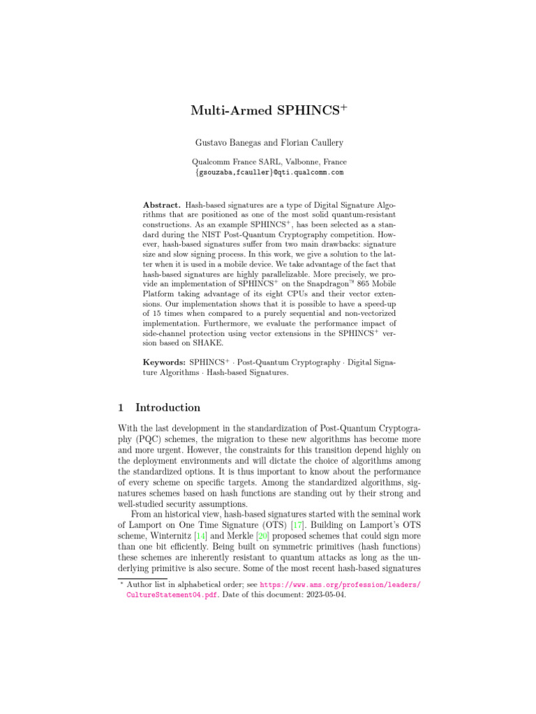 Multi-Armed Sphincs: Culturestatement04 PDF | PDF | Cryptography ...