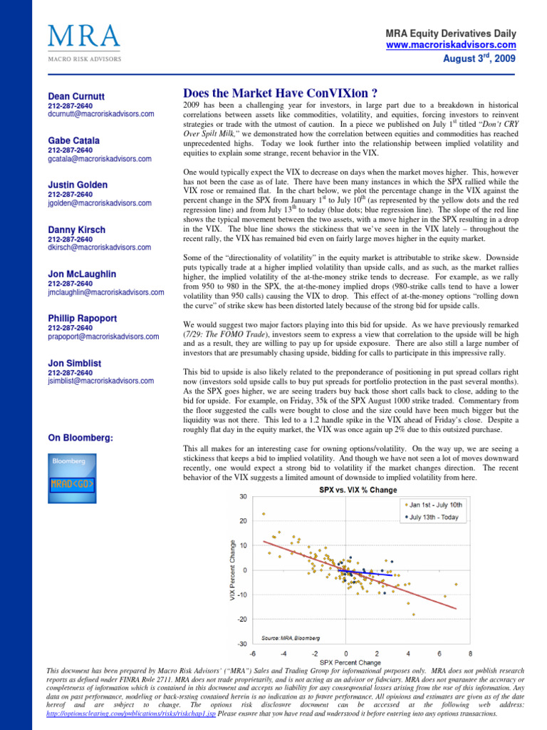 Does The Market Have Convixion ?: Dean Curnutt | PDF | Vix | Option ...