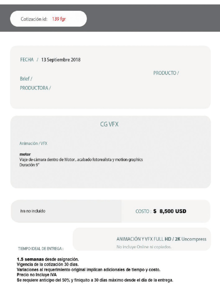 U2 - L2 - Cotización - Ejemplo Tipo | PDF