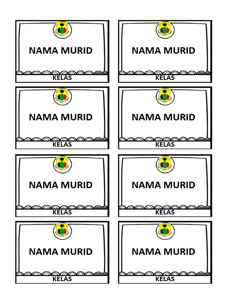 TANDA NAMA MURID TAHUN 1 | PDF