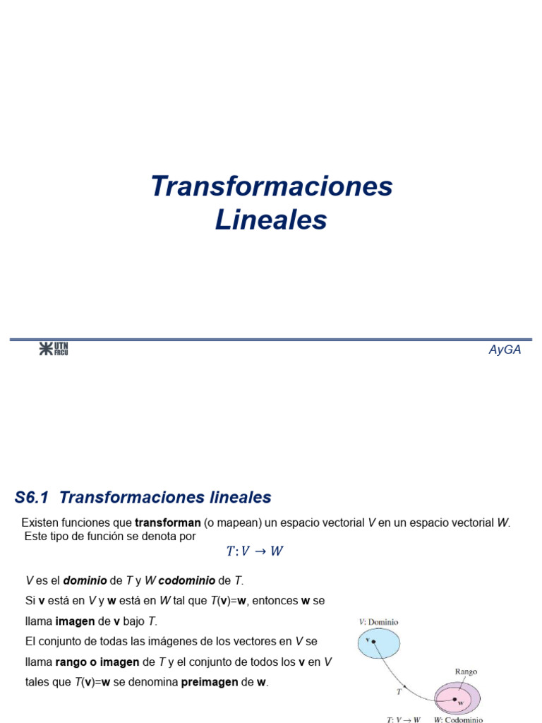 Transformaciones Lineales | PDF | Mapa lineal | Espacio vectorial