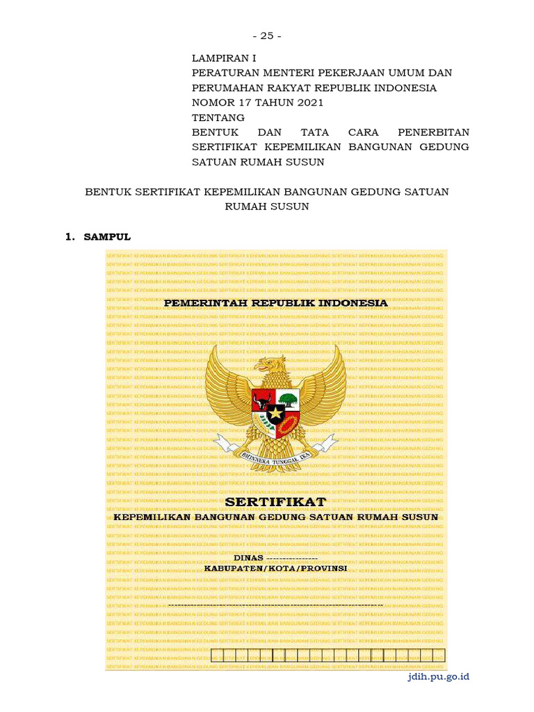 2. Lampiran Permen PUPR No. 17 Tahun 2021 Tentang Bentuk Dan Tata Cara ...