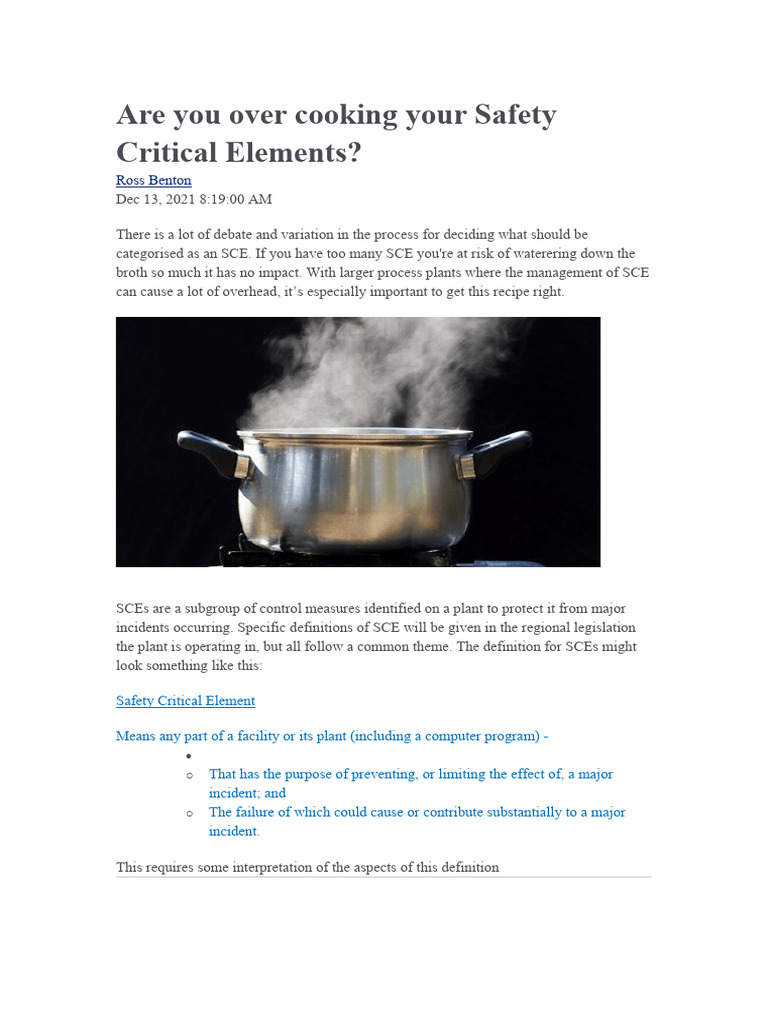 Are you over cooking your Safety Critical Elements | Download Free PDF ...