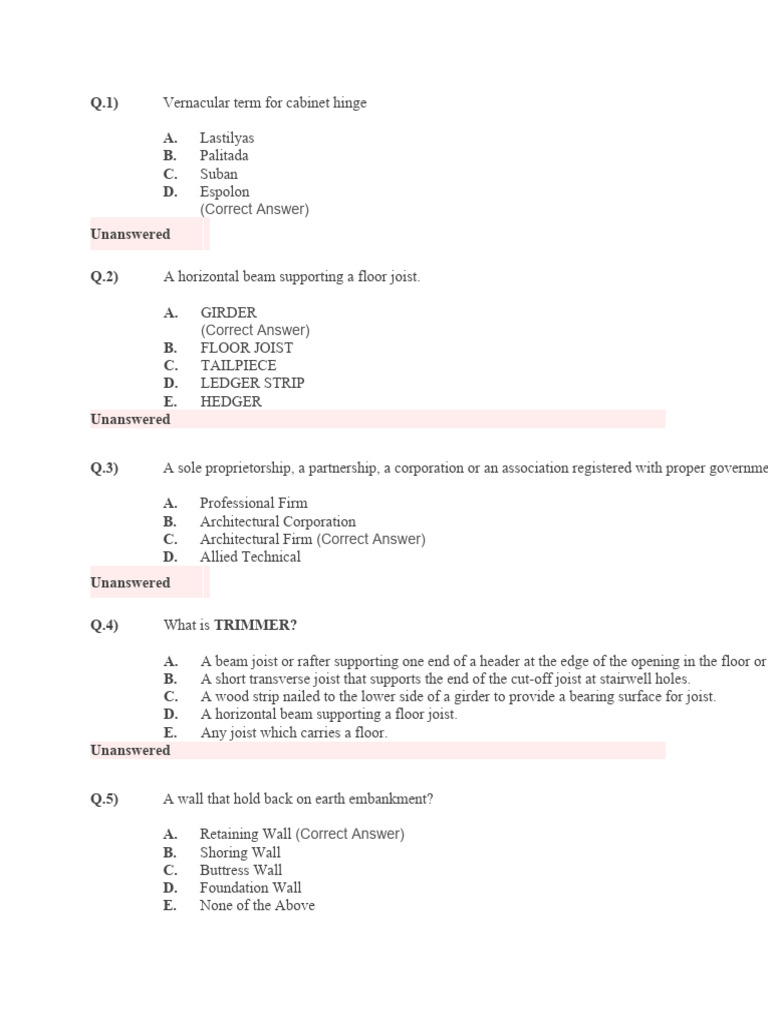 Excerpt From Board Exam | PDF | Building Engineering | Building Technology
