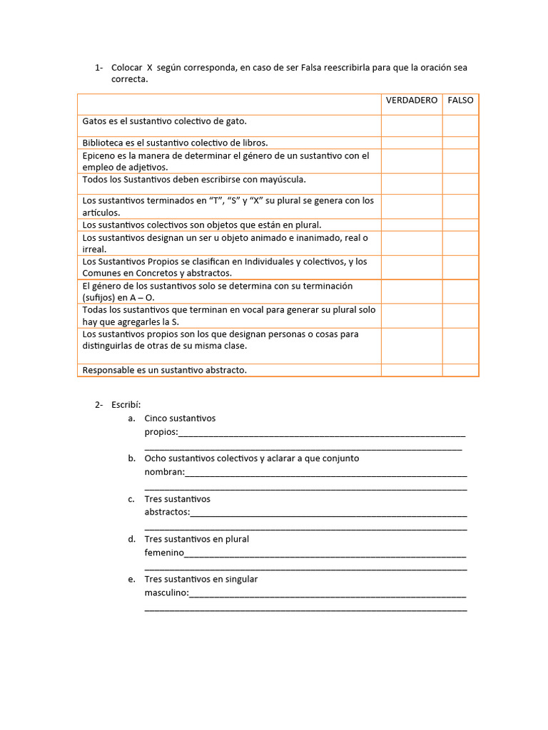 Prueba 2do | PDF | Sustantivo | Género gramatical