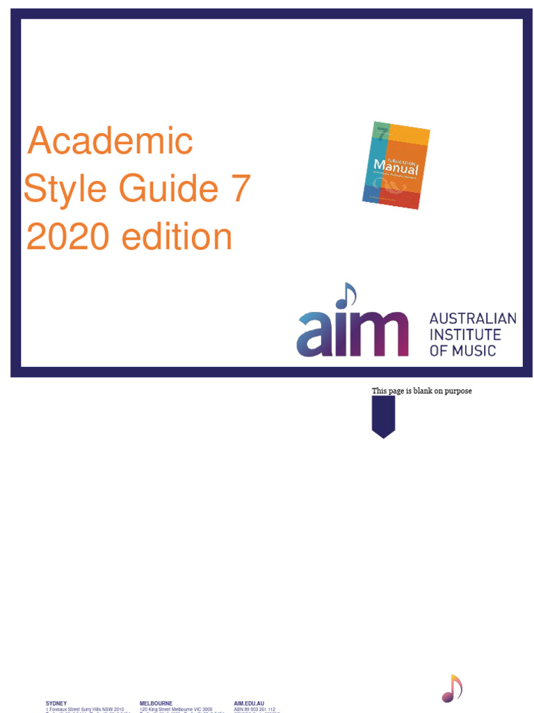 Academic Style Guide APA Update Sept 2020 | PDF | Citation | Apa Style