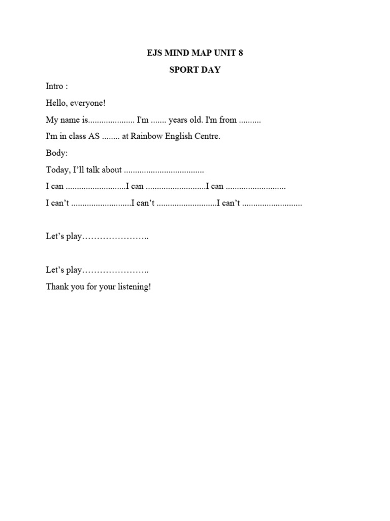 Ejs Mind Map Unit 8 | PDF | Self-Improvement