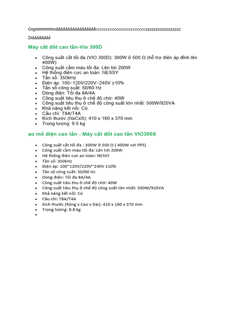 Máy cắt đốt cao tần-Vio 300D | PDF