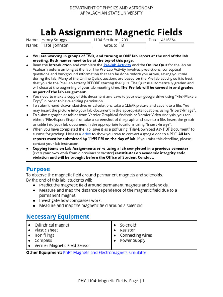 Lab 10 Magnetic Fields | PDF | Electron | Magnetism