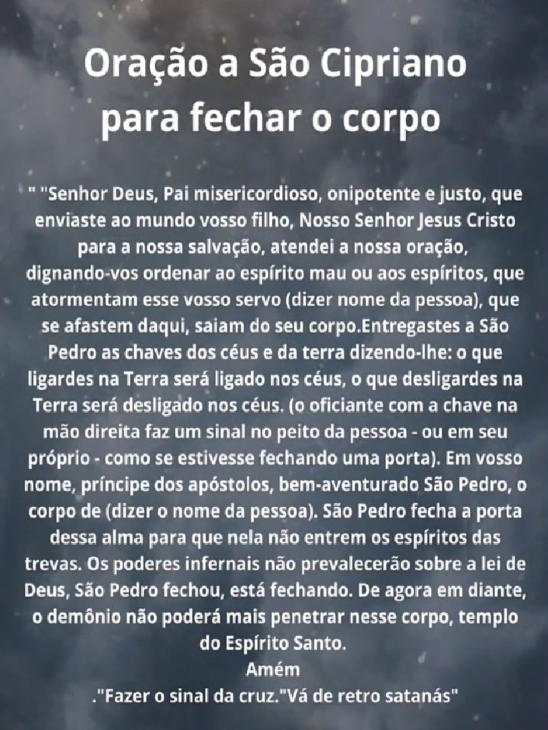 oracao da cruz forte da amargura para fechar o corpo - | PDF