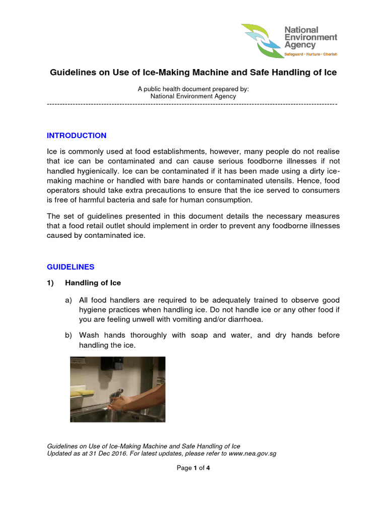Ice-Making Machine Safety Guidelines | PDF | Foodborne Illness