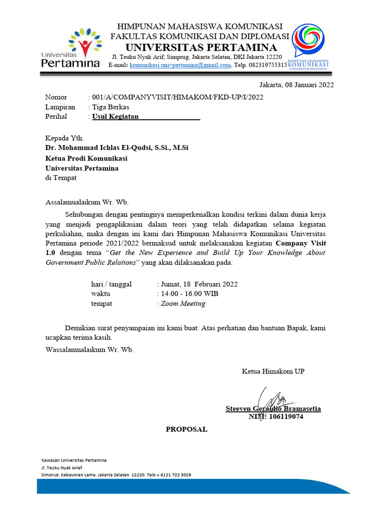 Proposal Company Visit | PDF