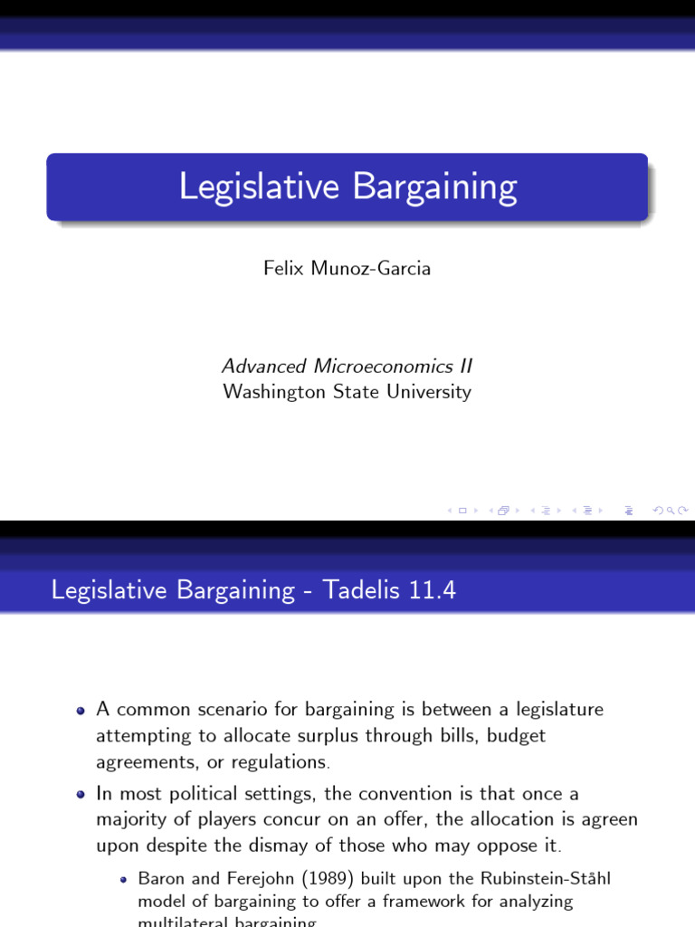 Game Theory Slides Chapter 6x7legislativebargaining | PDF | Bargaining