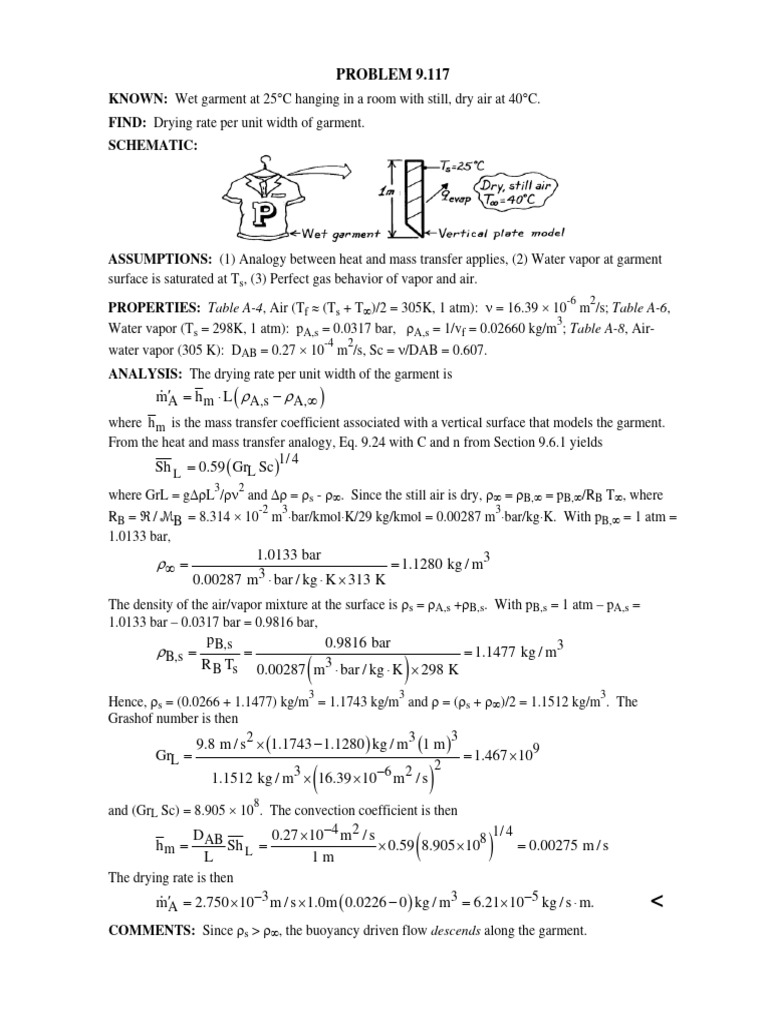 Solution Incropera 9-117 | PDF | Phases Of Matter | Physical Quantities