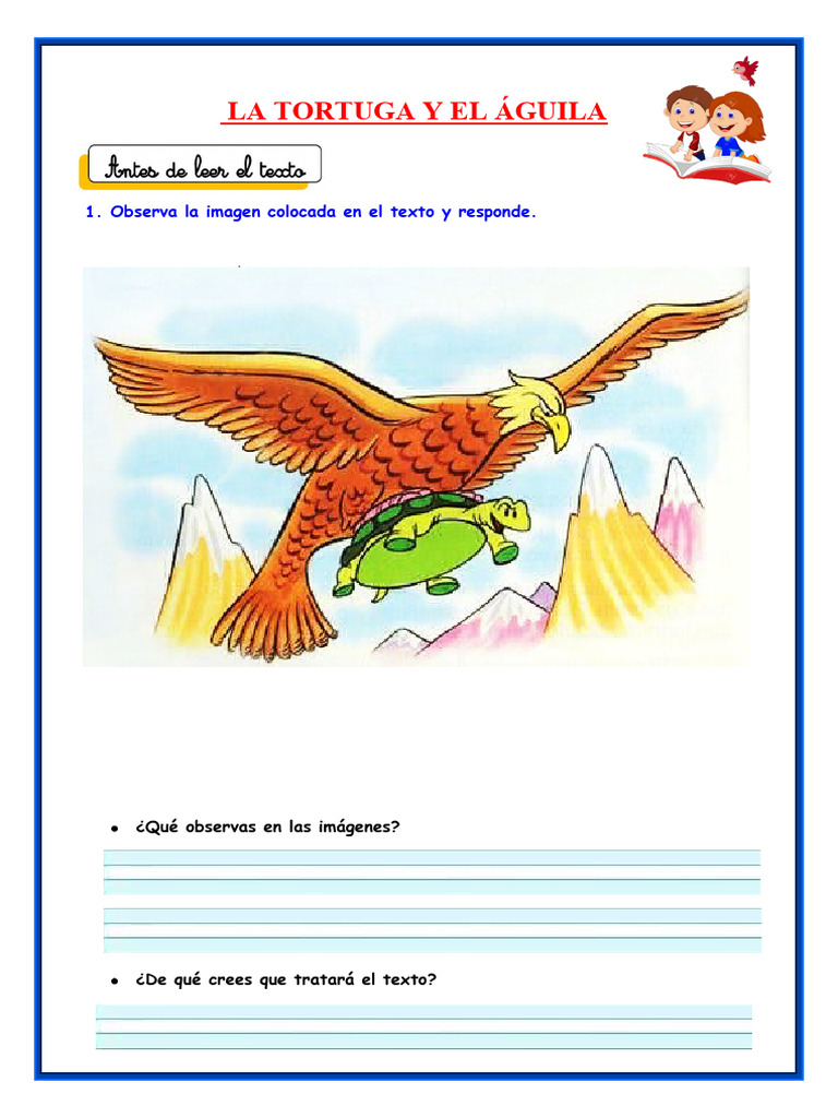 Adicional - Lectura Ficha - LA TORTUGA Y EL AGUILA | PDF