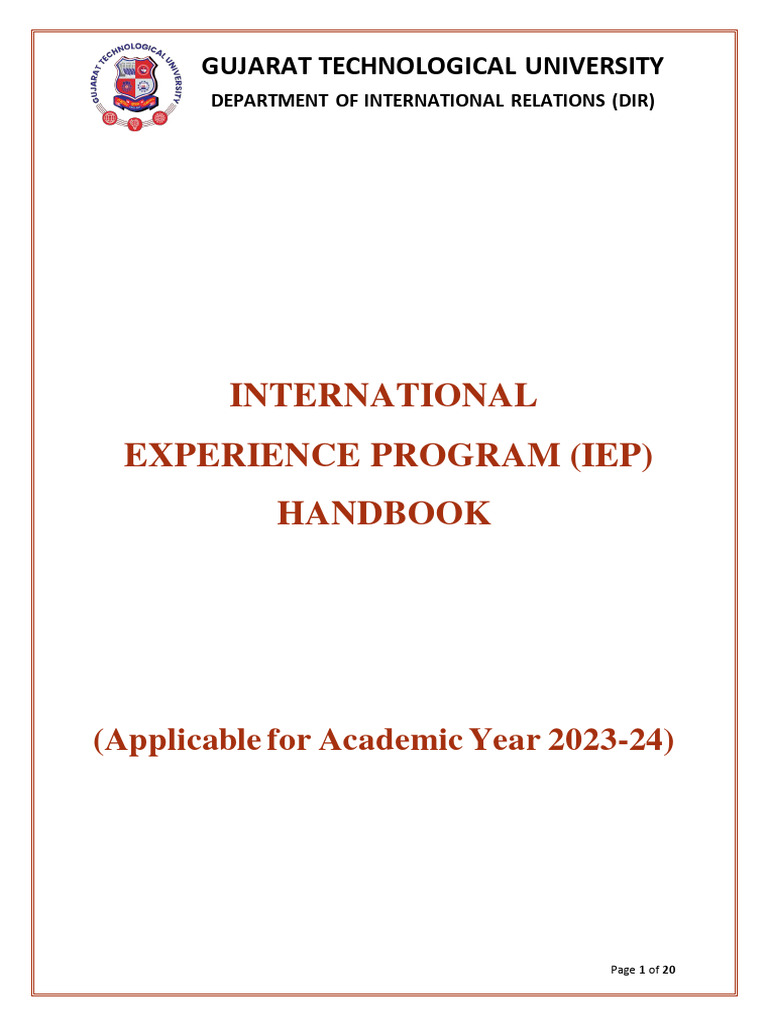 Iep Handbook 2024 | Download Free PDF | Travel Visa | Individualized ...