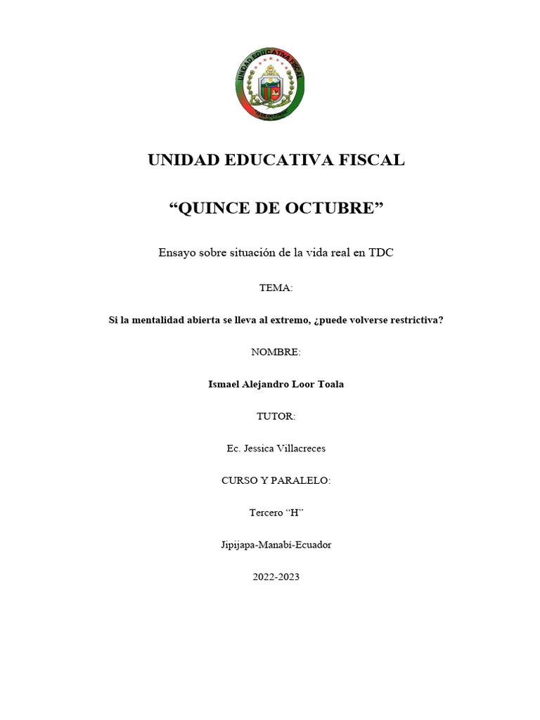 Ensayo Final TDC - Ismael Loor | PDF | Perspectiva (Gráfica) | Pinturas