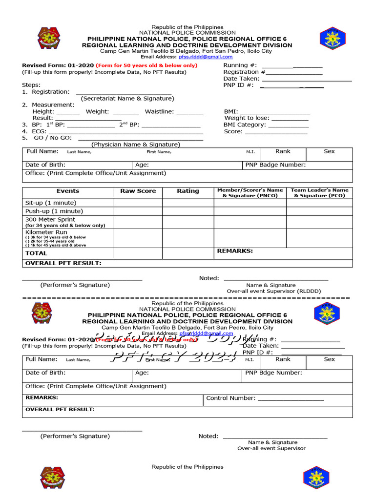 PFT Form 2024 Corrected | PDF | Local Government | Government