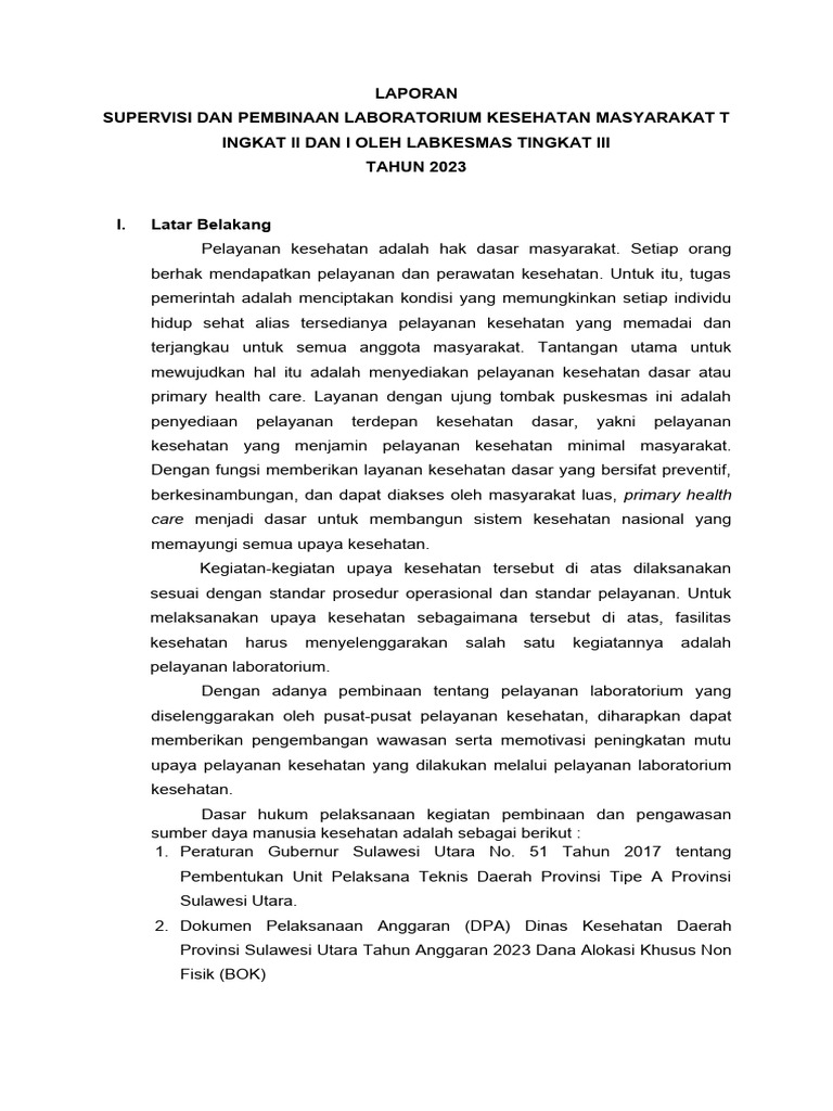 Laporan Perjadin | PDF