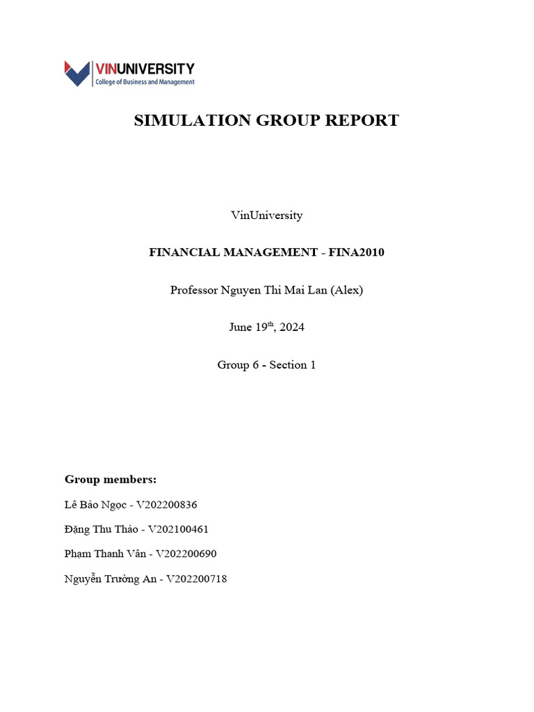 Fin Mana Report | PDF | Dividend | Expense