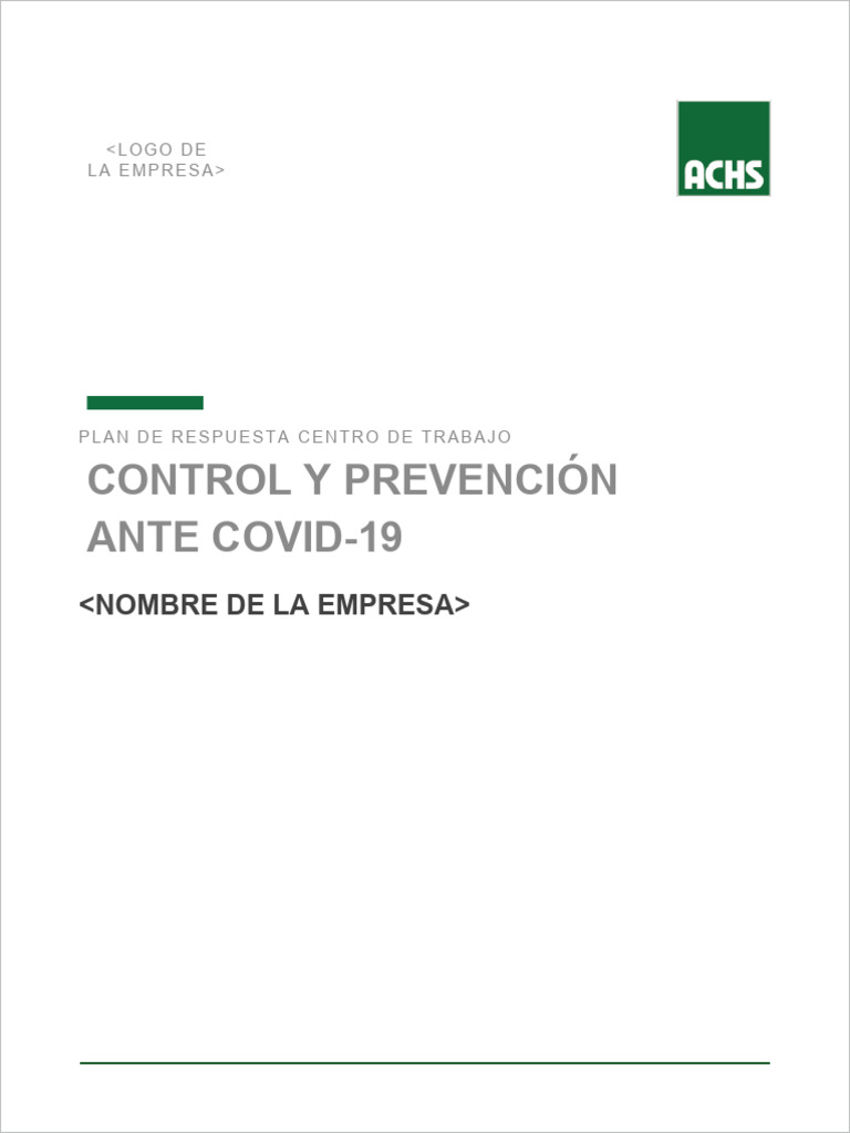 Formato_Plan_de_Respuesta_Control_y_Prevenci_n_COVID_19_1587592882 (1) (2) | PDF | Business ...