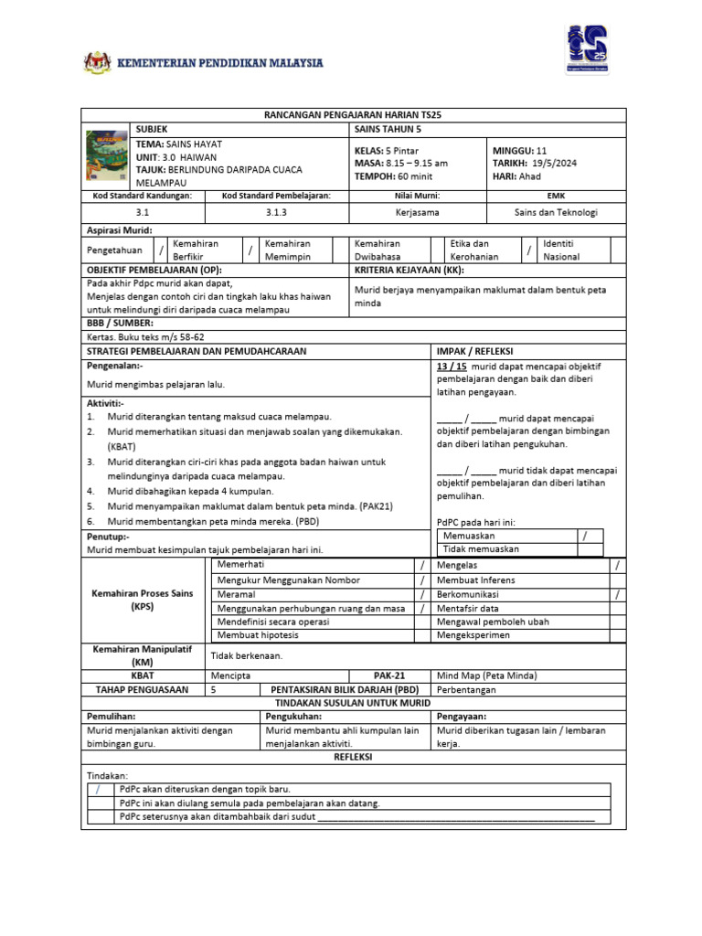 RPH Izmee M11 Ahad 2024 | PDF | Karier & Perkembangan