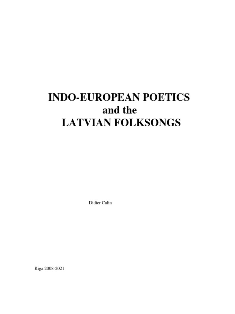 Indo European Poetics and The Latvian | PDF | Poetry | Sky