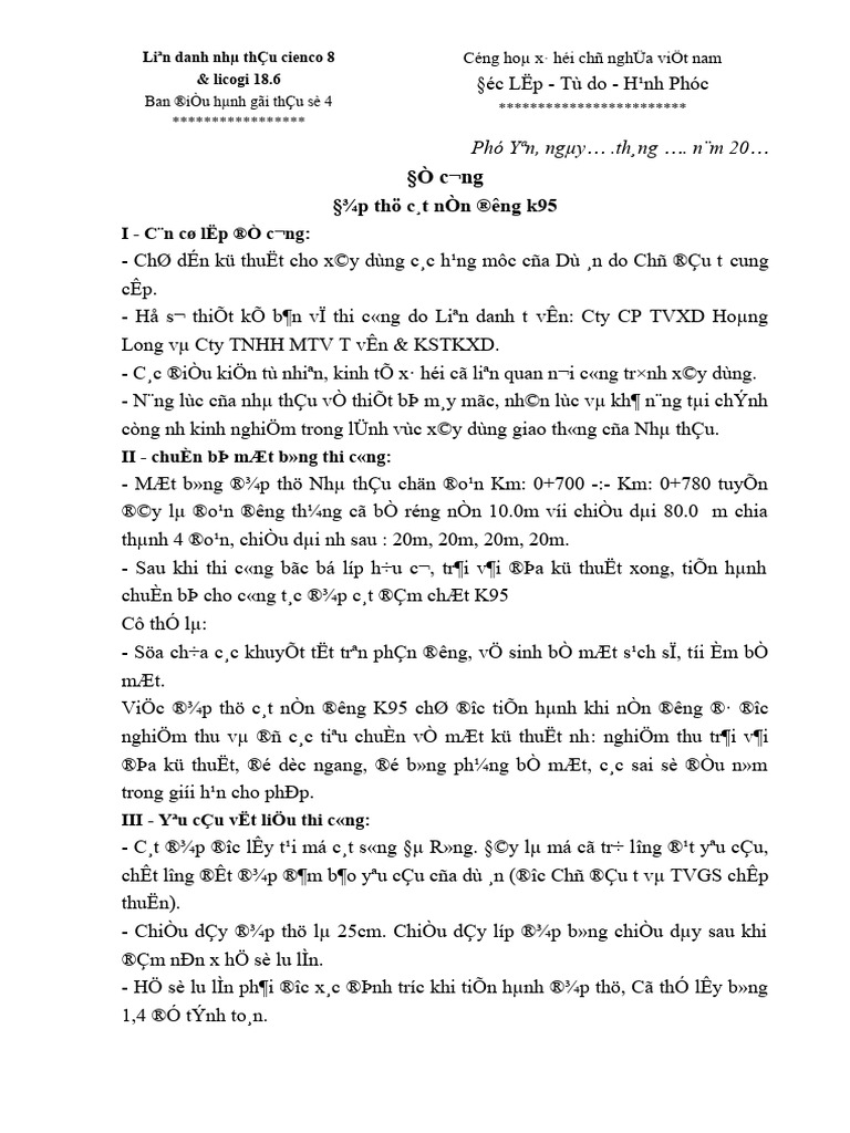 De Cuong Dap Thu Cat K95 | PDF