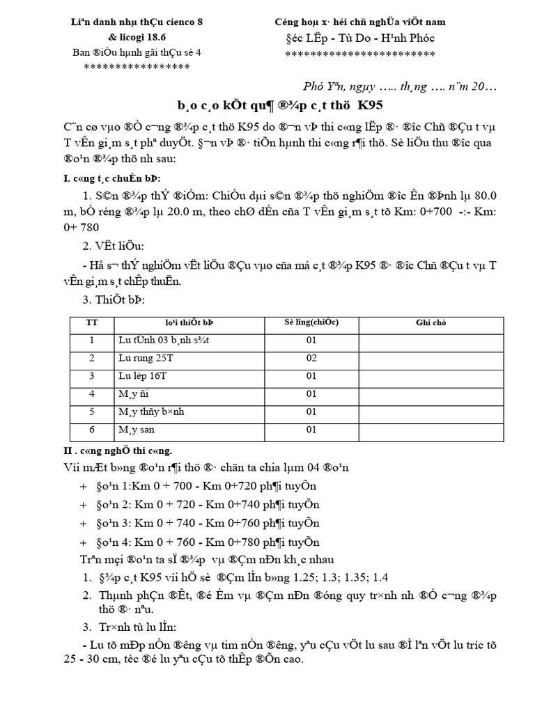 Bao Cao Dap Thu Cat K95 | PDF