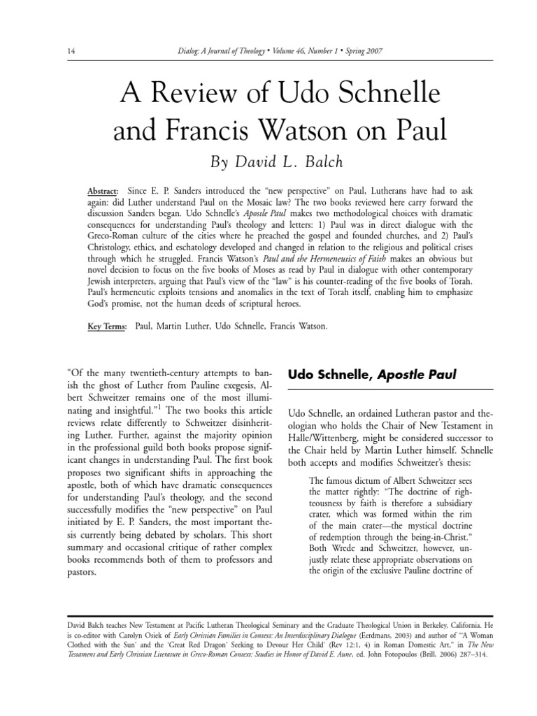 1 NT - A - Review - of - Udo - Schnelle - and - Francis - Wat | PDF ...