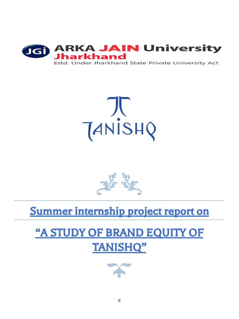 Tanishq Research Report by Garvit Devedi | PDF | Marketing | Gemstone