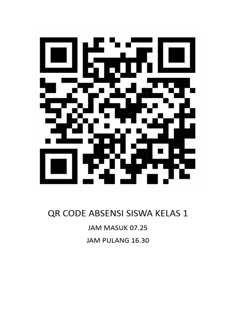 QR CODE ABSENSI SISWA | PDF QR CODE ABSENSI SISWA | PDF