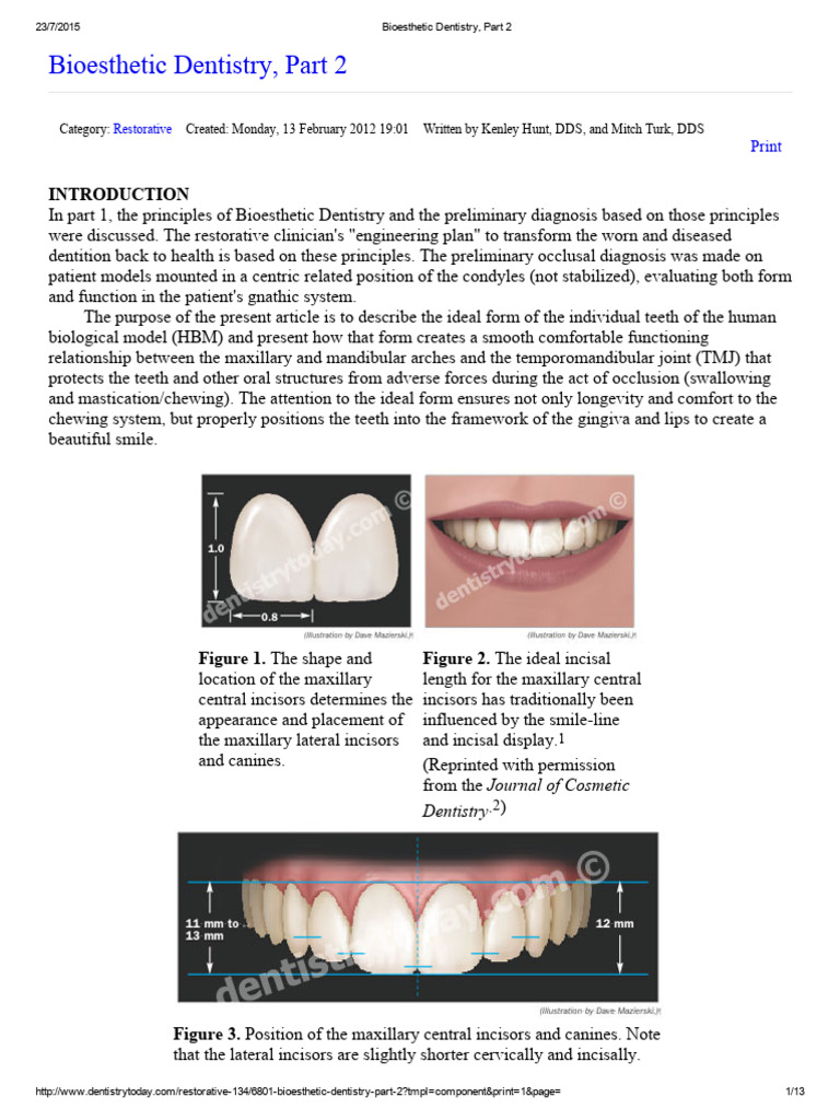 Bioesthetic Dentistry, Part 2 | PDF | Dental Anatomy | Dentistry Branches