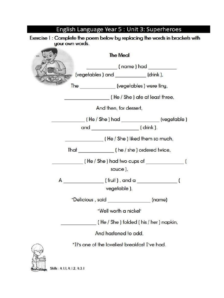 ENGLISH Year 5 Unit 3 | PDF