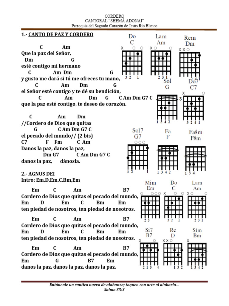 Cantos de Cordero Con Acordes 2020 | PDF | Cordero de Dios | Teología ...
