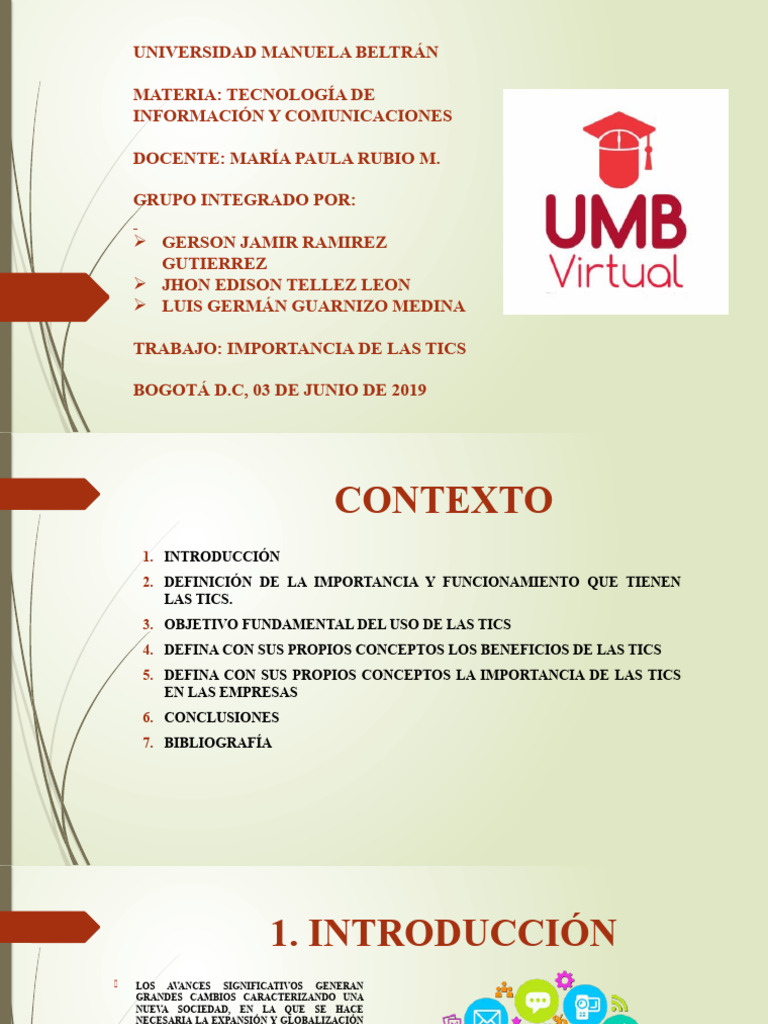Presentación TICS - Luis | PDF | Tecnología de información y comunicaciones | Business
