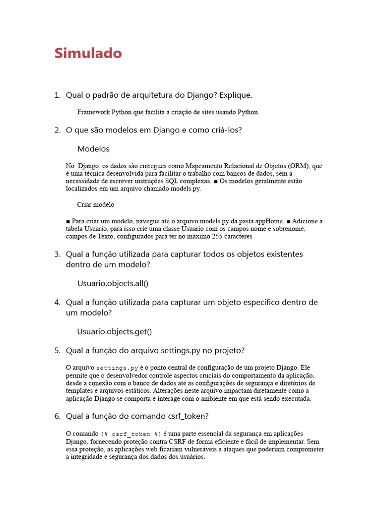 Simulado Pdf Python Linguagem De Programação Bancos De Dados 