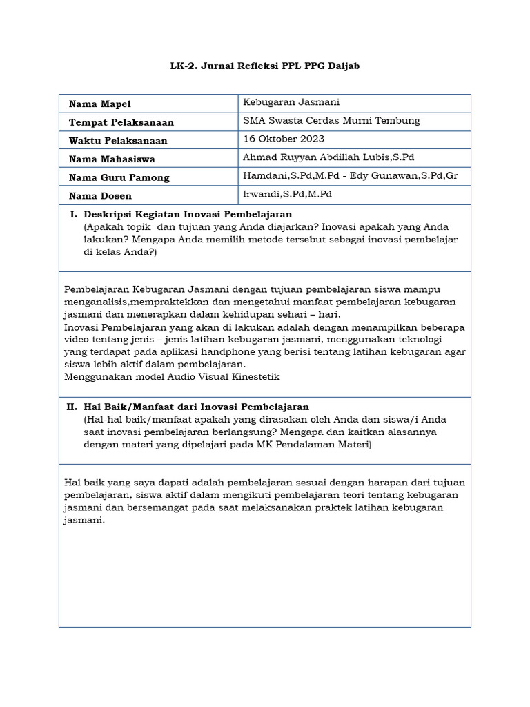 LK 3. 2 PPL Produk Bahan Refleksi LMS | PDF | Bisnis