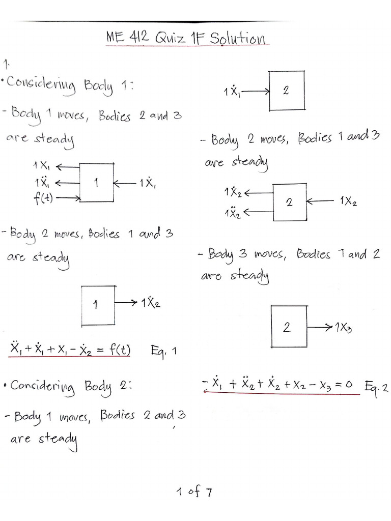 ME 412 Quiz 1F Solution | PDF