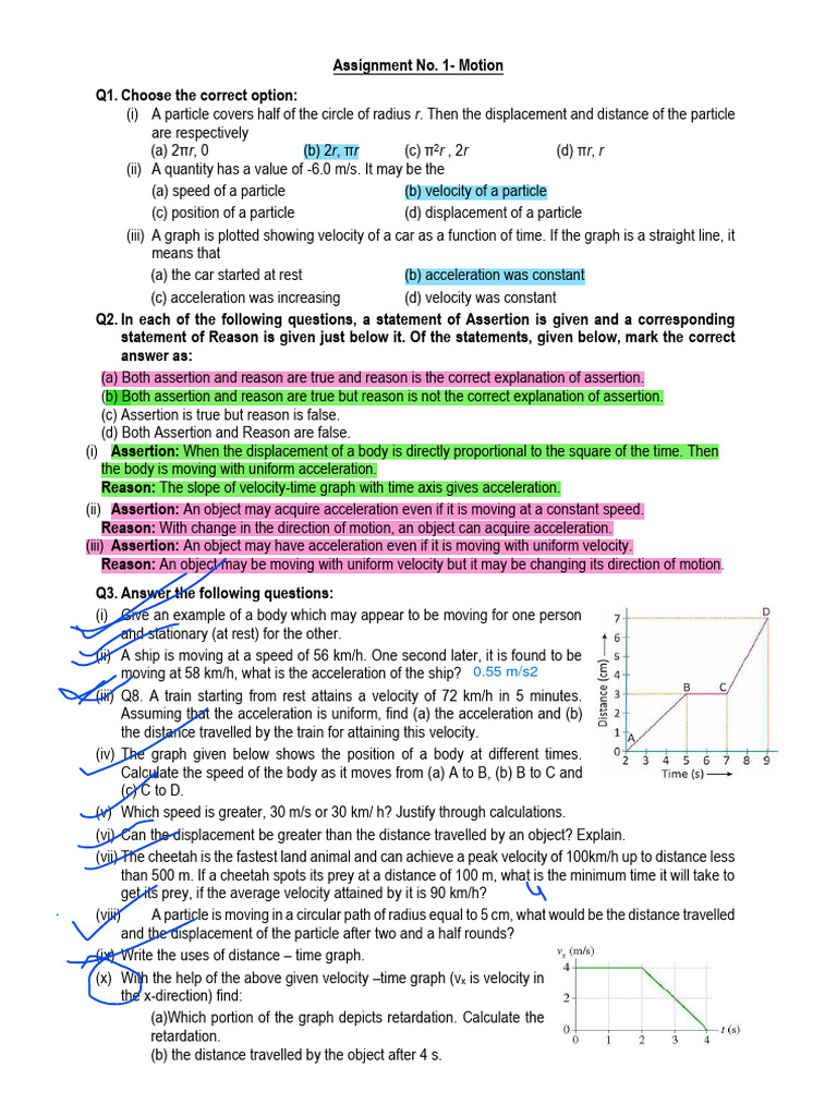 Class IX_Physics Worksheet_All Chapters | PDF | Force | Acceleration