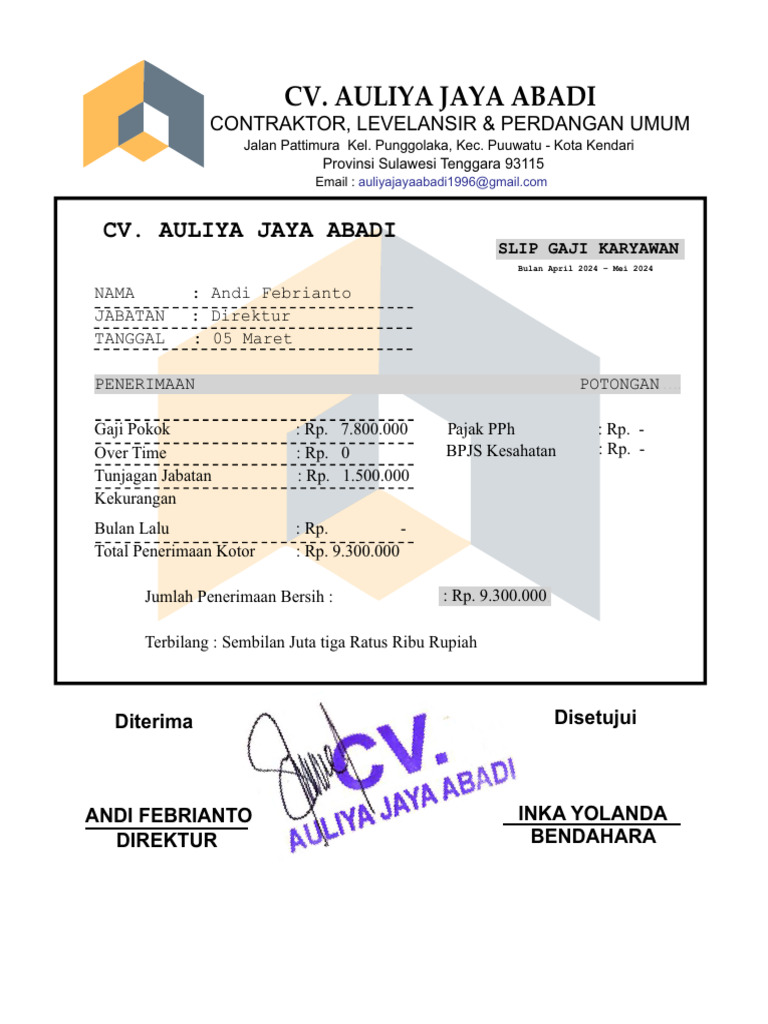 Slip Gaji Andi | PDF