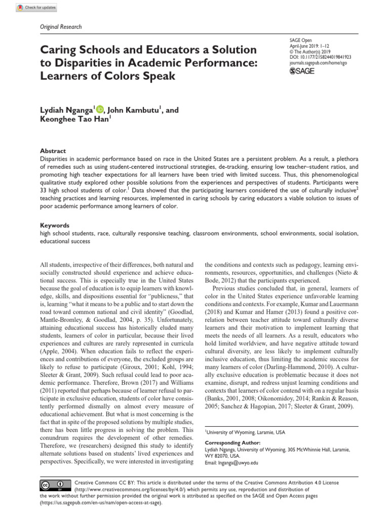 Caring School and Educators | PDF | Learning | Race (Human Categorization)