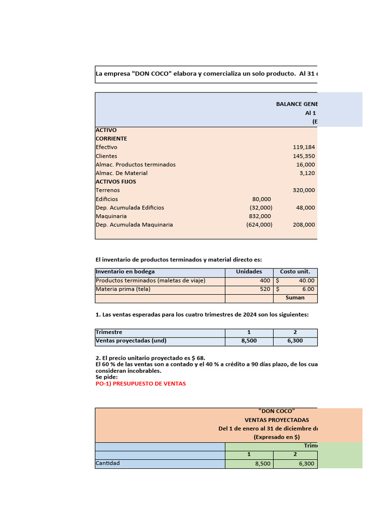 Tarea 3 - Taller Ejemplo 1-(60-40) Presupuestos Don Coco 10 Jun 24 Resuelto | PDF | Presupuesto ...
