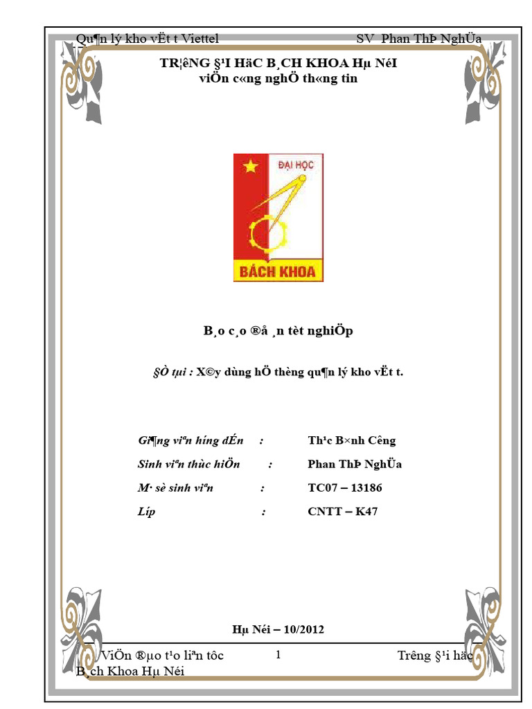 BaoCaoTotNghiep PhanThiNghia K47 CNTT | PDF